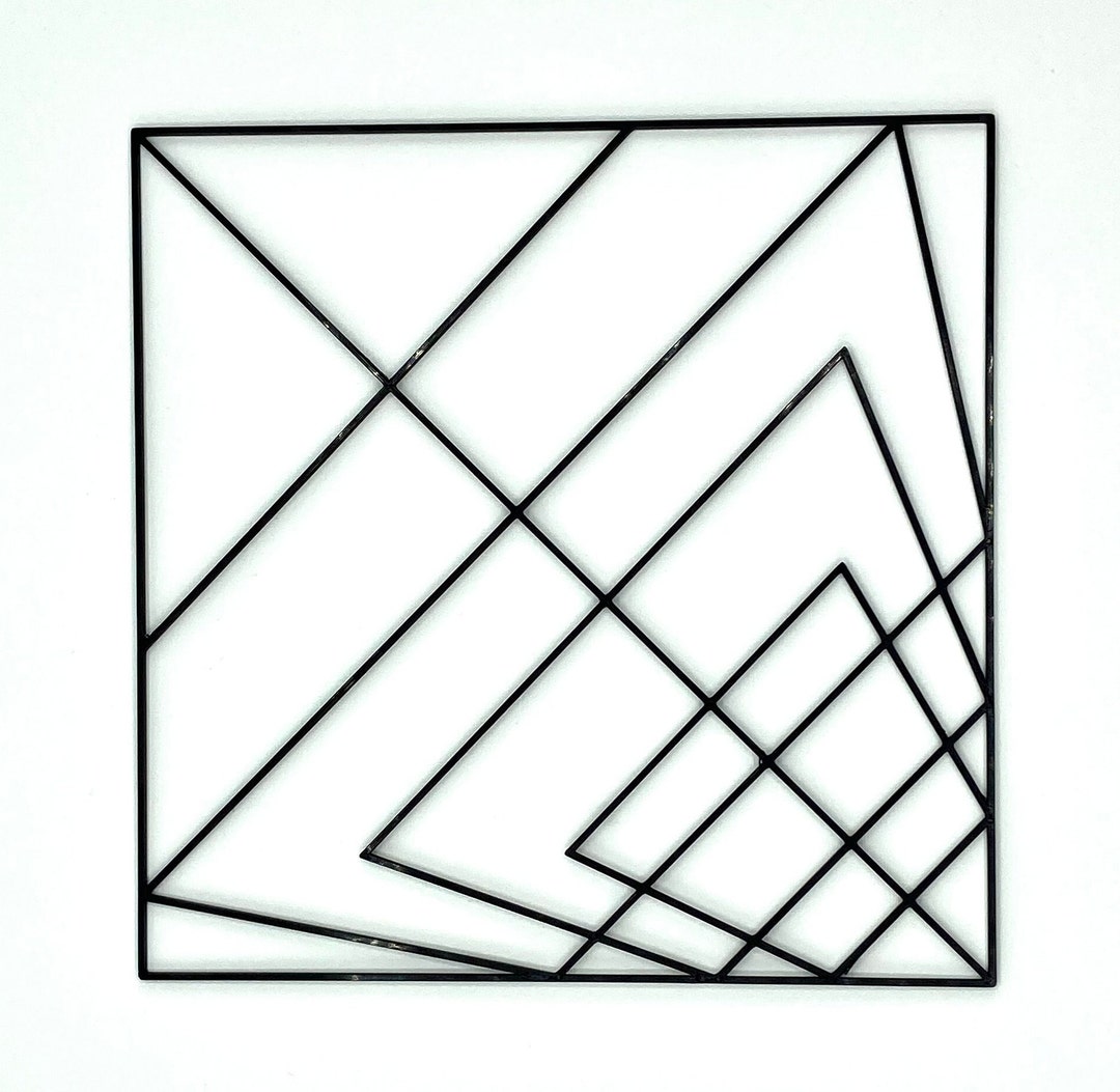 Square Art Deco Inspired Template - 3D Printed Design - Copper or Black ...