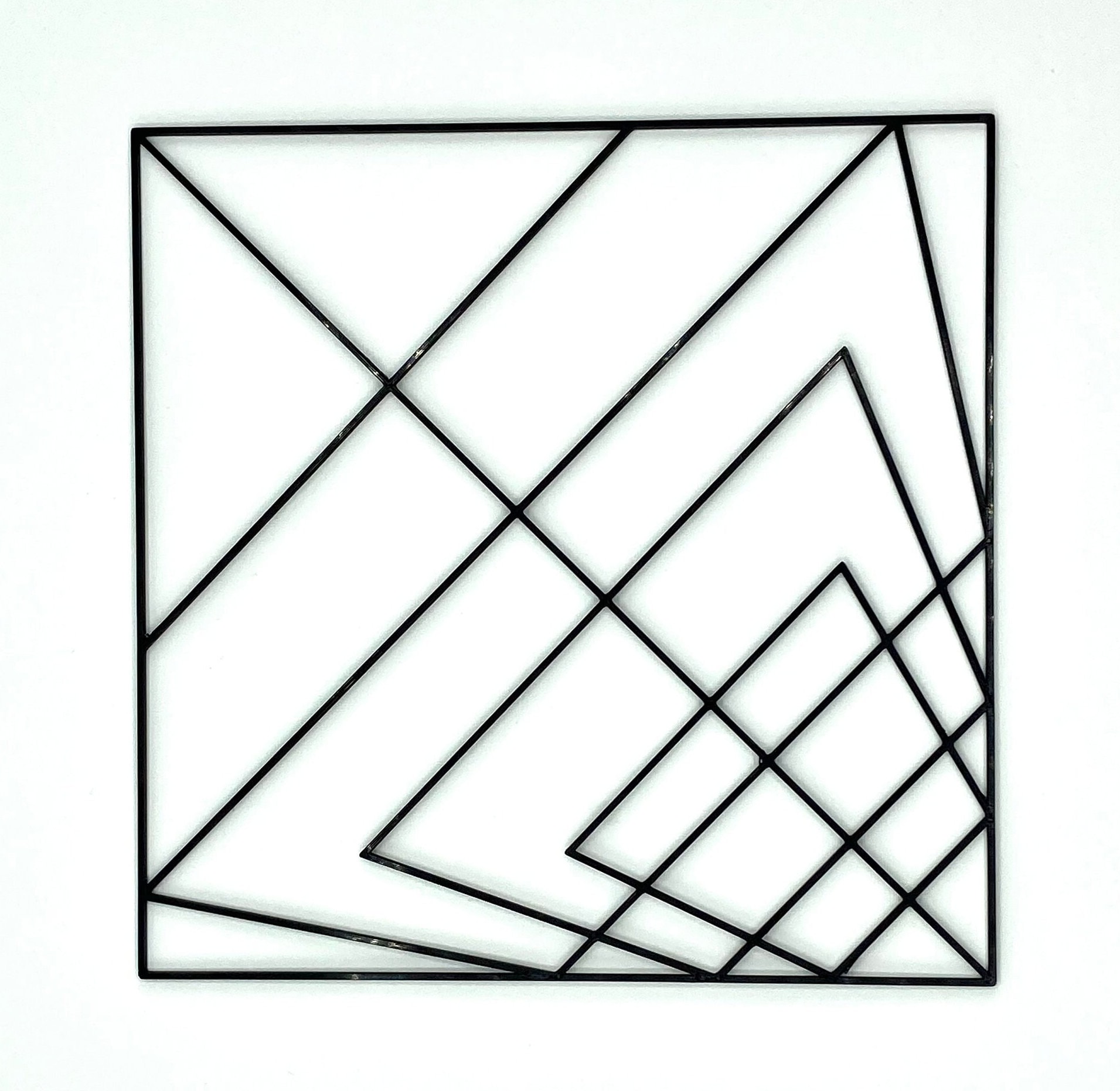 Square Art Deco Inspired Template - 3D Printed Design - Copper or Black ...