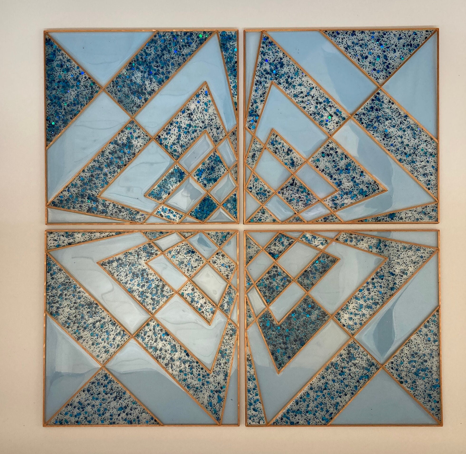 Square Art Deco Inspired Template 3D Printed Design Copper or Black ...