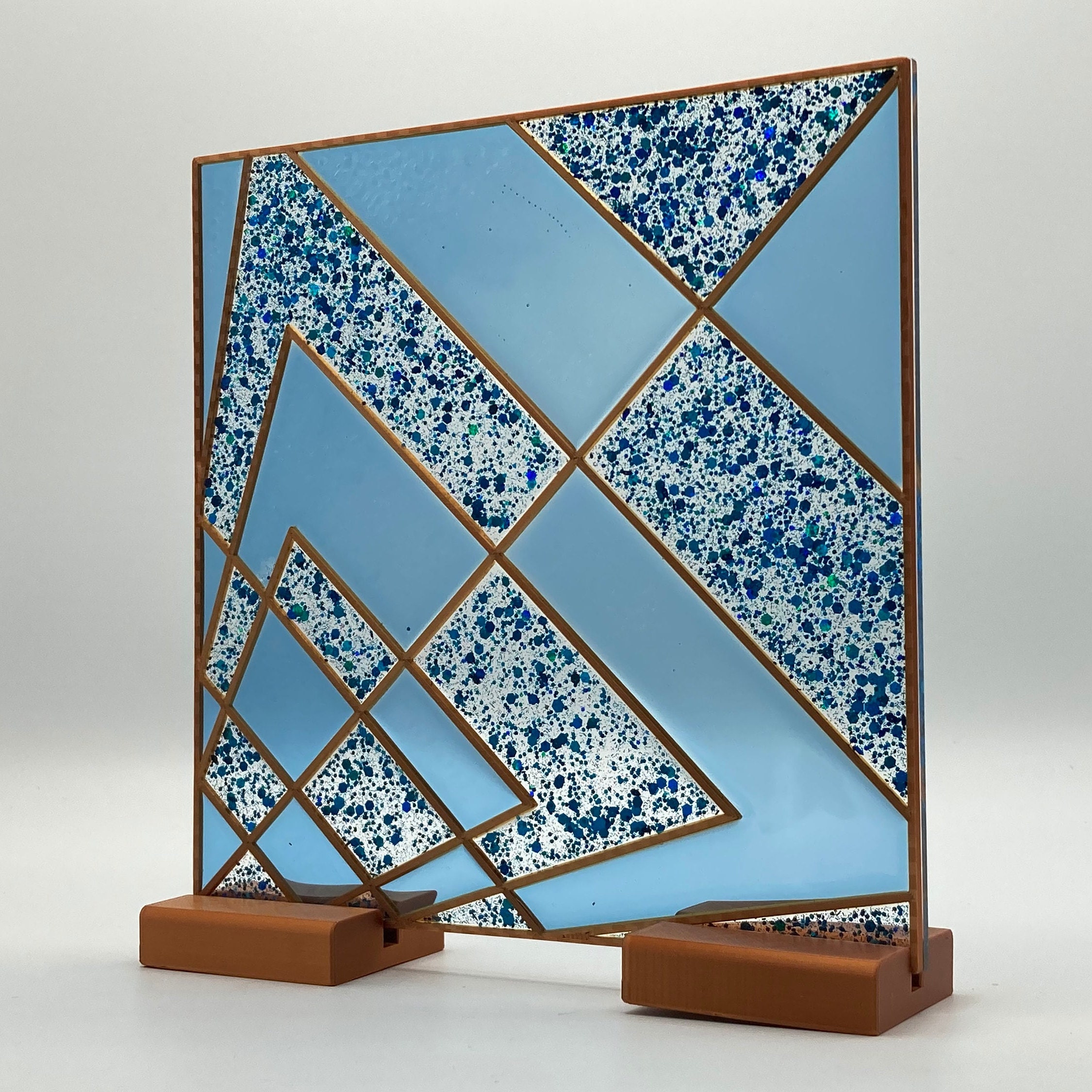 Square Art Deco Inspired Template - 3D Printed Design - Copper or Black ...