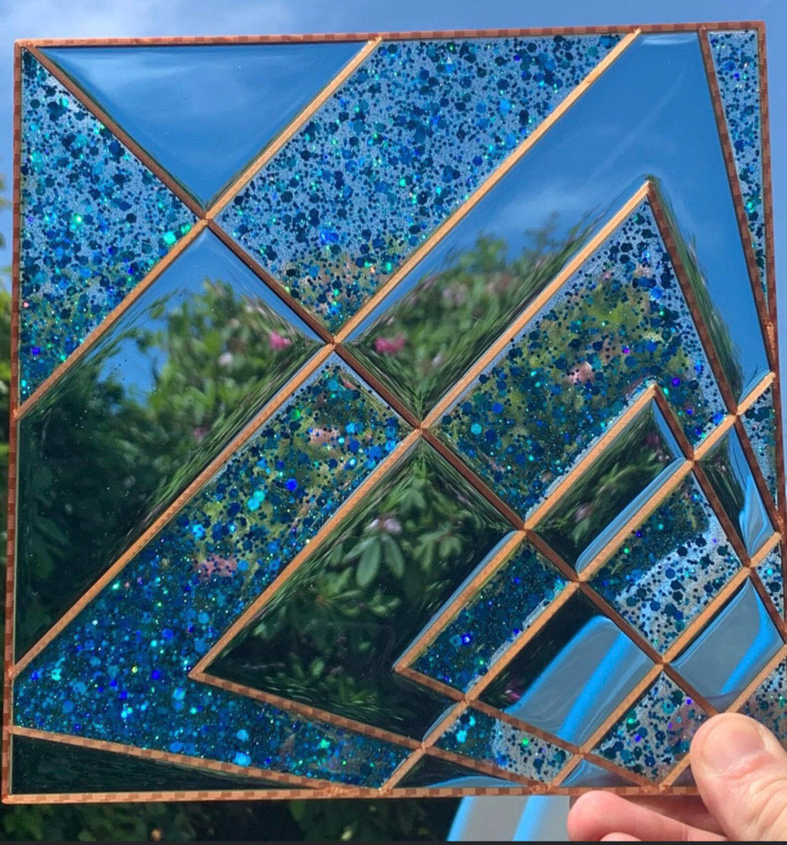 Square Art Deco Inspired Template - 3D Printed Design - Copper or Black ...