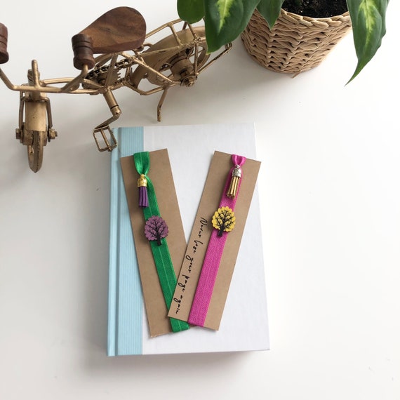 Wooden Tree Custom Bookmark Bookband Elastic Bookmark - Etsy
