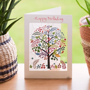 Happy Birthday Tree Card - Colourful Tree of Wisdom Birthday Card ...