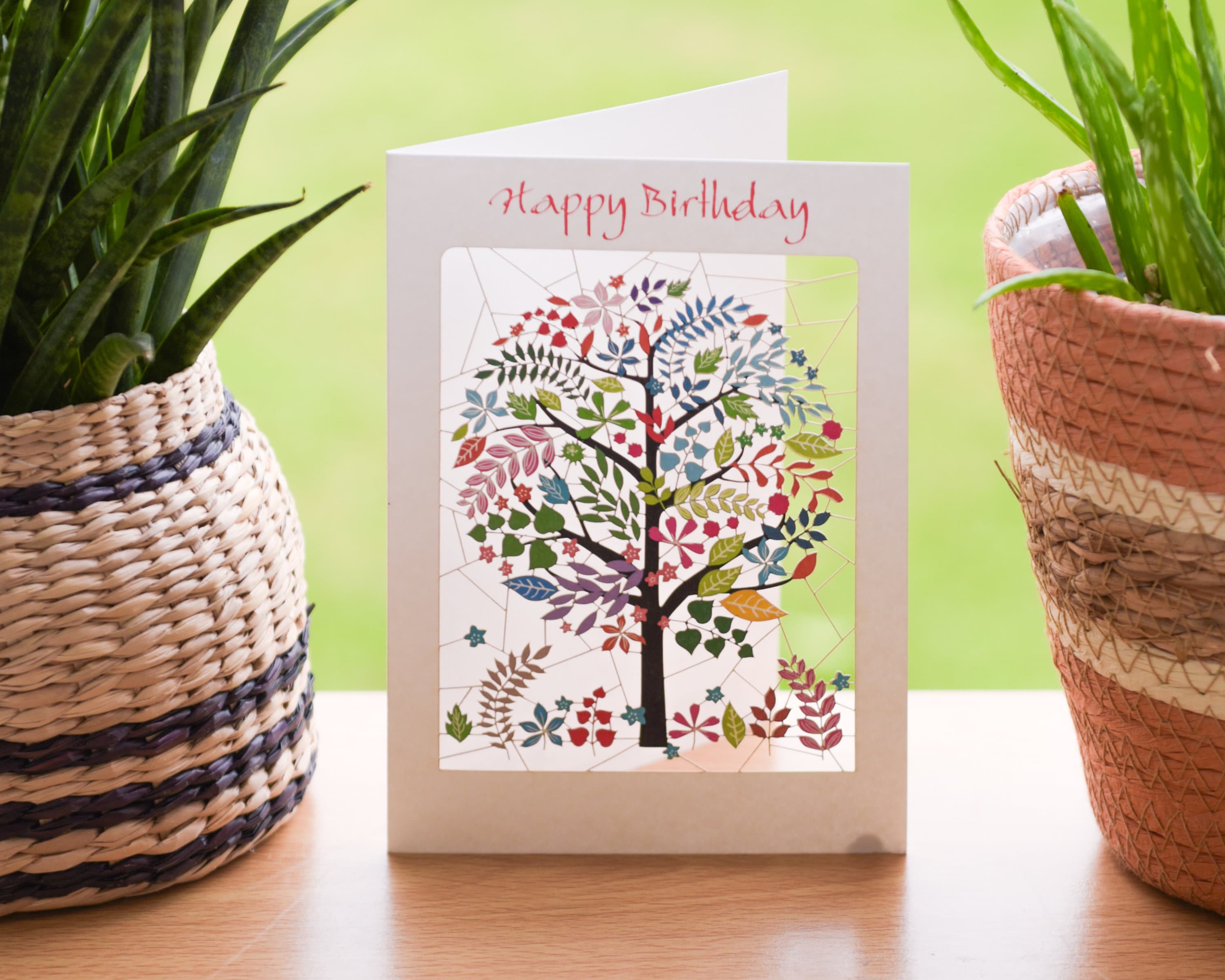 Happy Birthday Tree Card Colourful Tree of Wisdom Birthday Card Nature ...