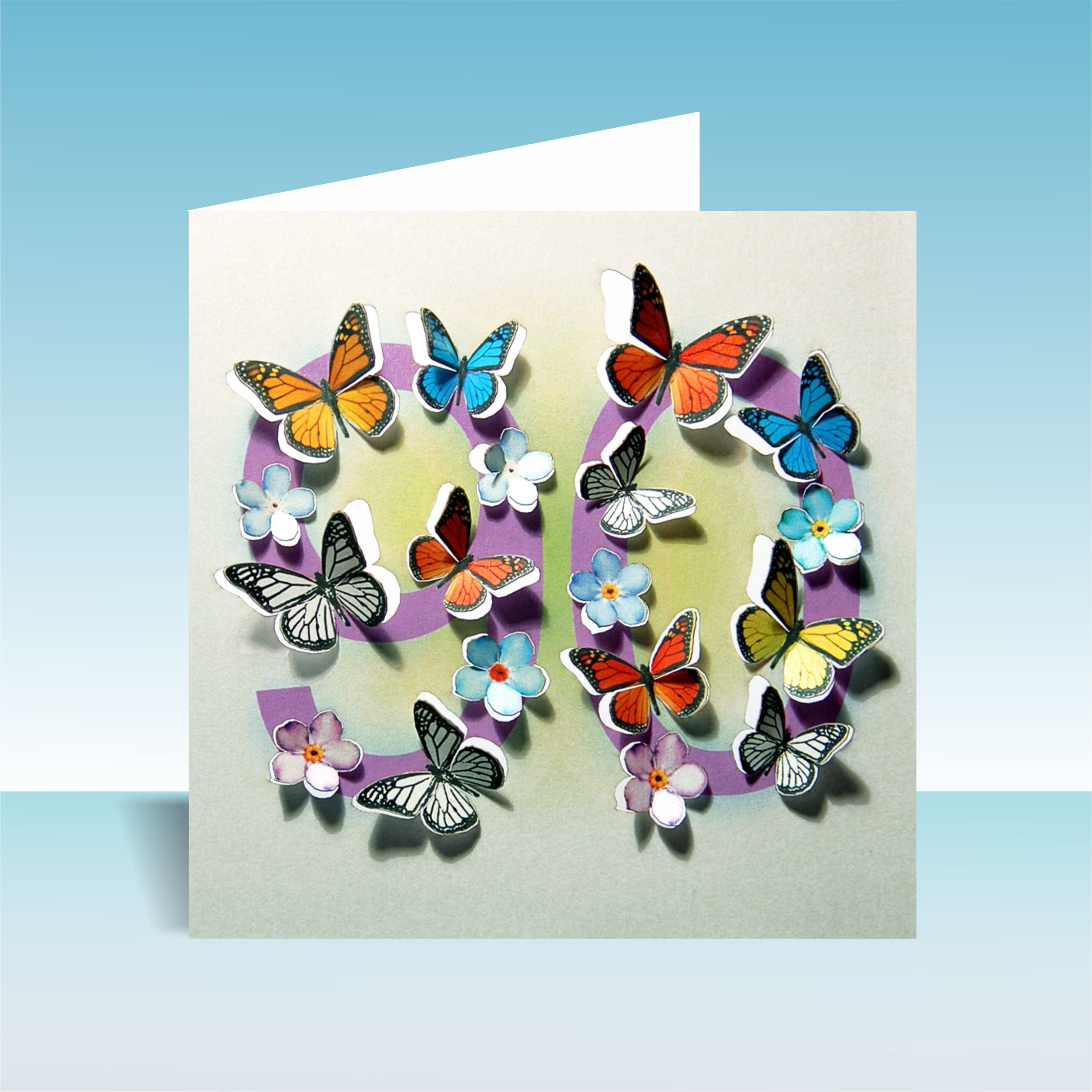 Butterfly Age 90th Birthday Card Pretty 3D Sculpture Card - Etsy UK