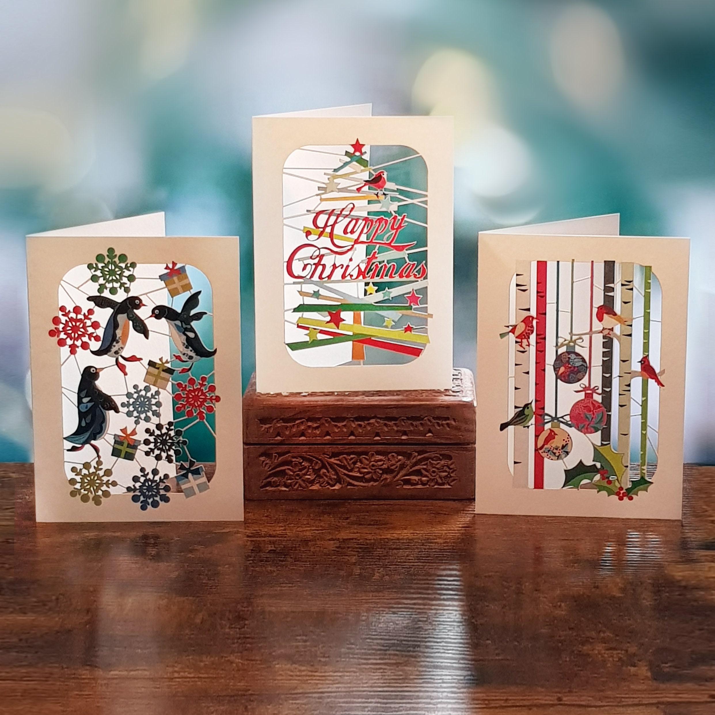 Christmas Multi Pack Laser Cut Christmas Cards Pack of 3 - Etsy Canada