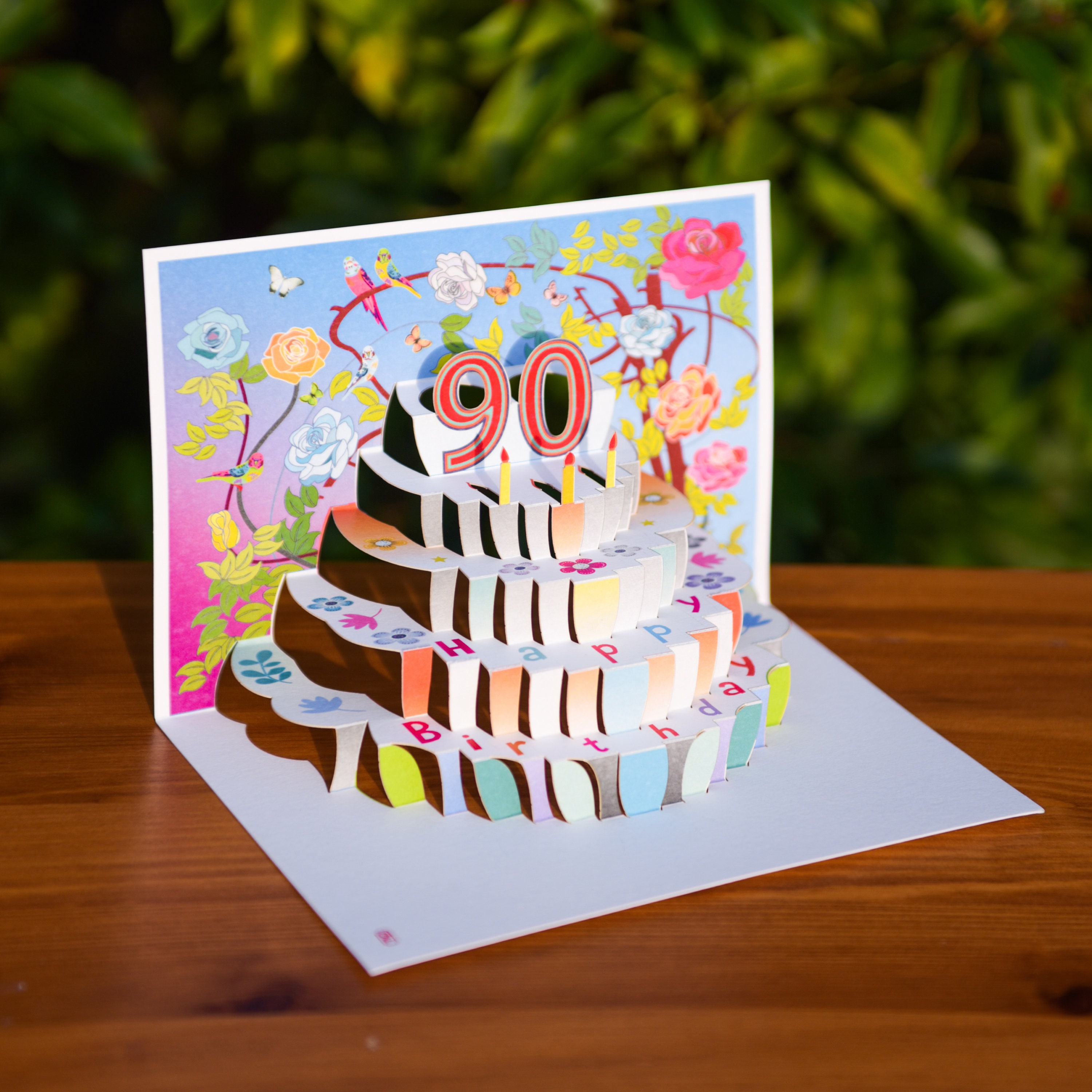 90th Birthday Rose Card Pop up Card Age 90 Card, Birthday Flower Card, Cards for Her, Cards for ...