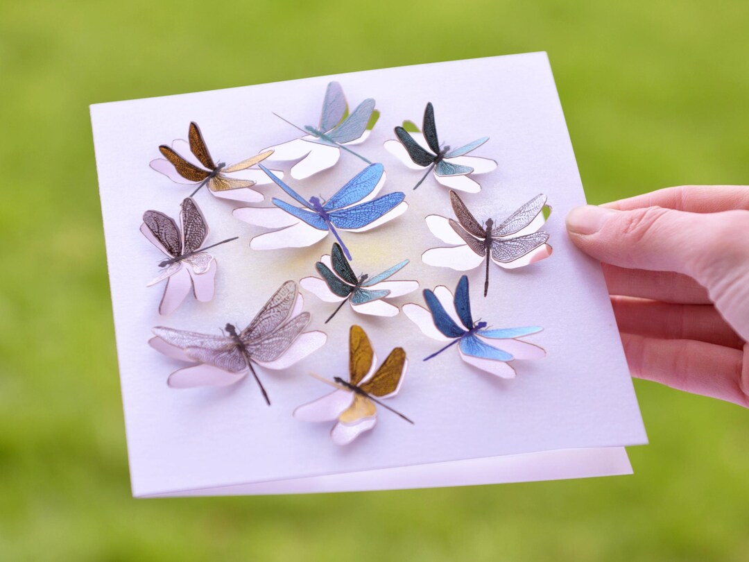 Dragonfly Blank Card - 3D Sculpture Card - Card for Women, Cards for ...