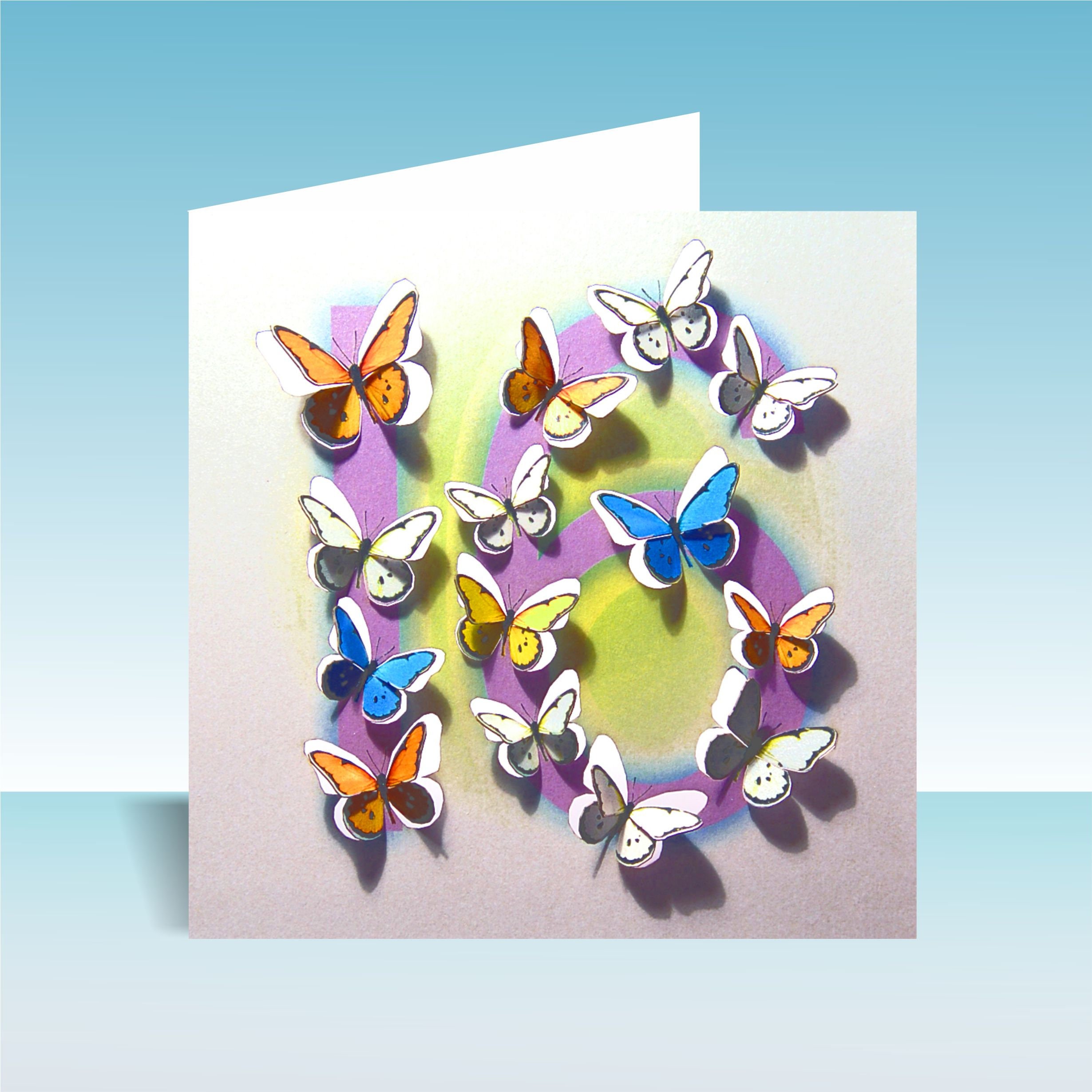 Butterfly Age 16th Birthday Card 3D Sculpture Card Happy - Etsy