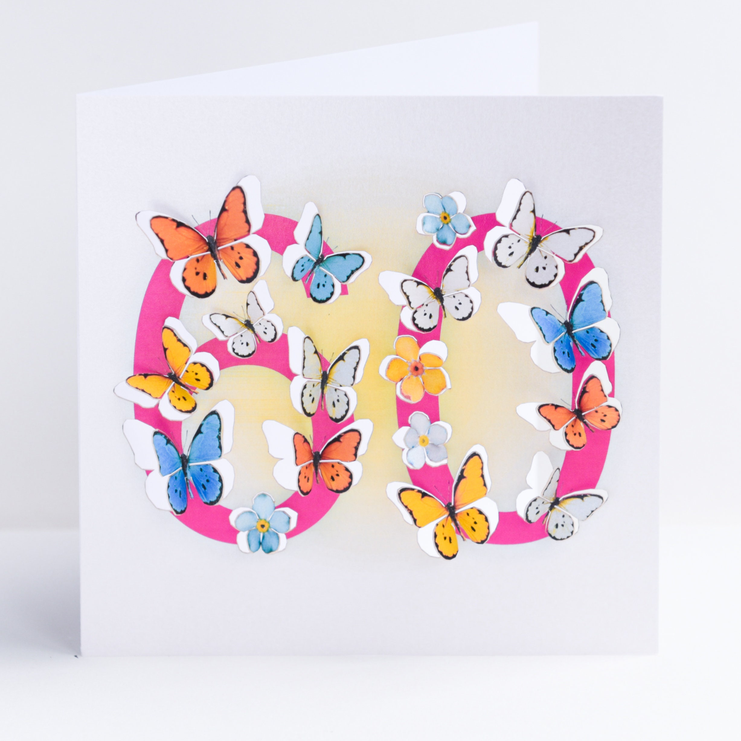 Butterfly Age 60th Birthday Card - Pretty 3D Sculpture Card - Happy ...