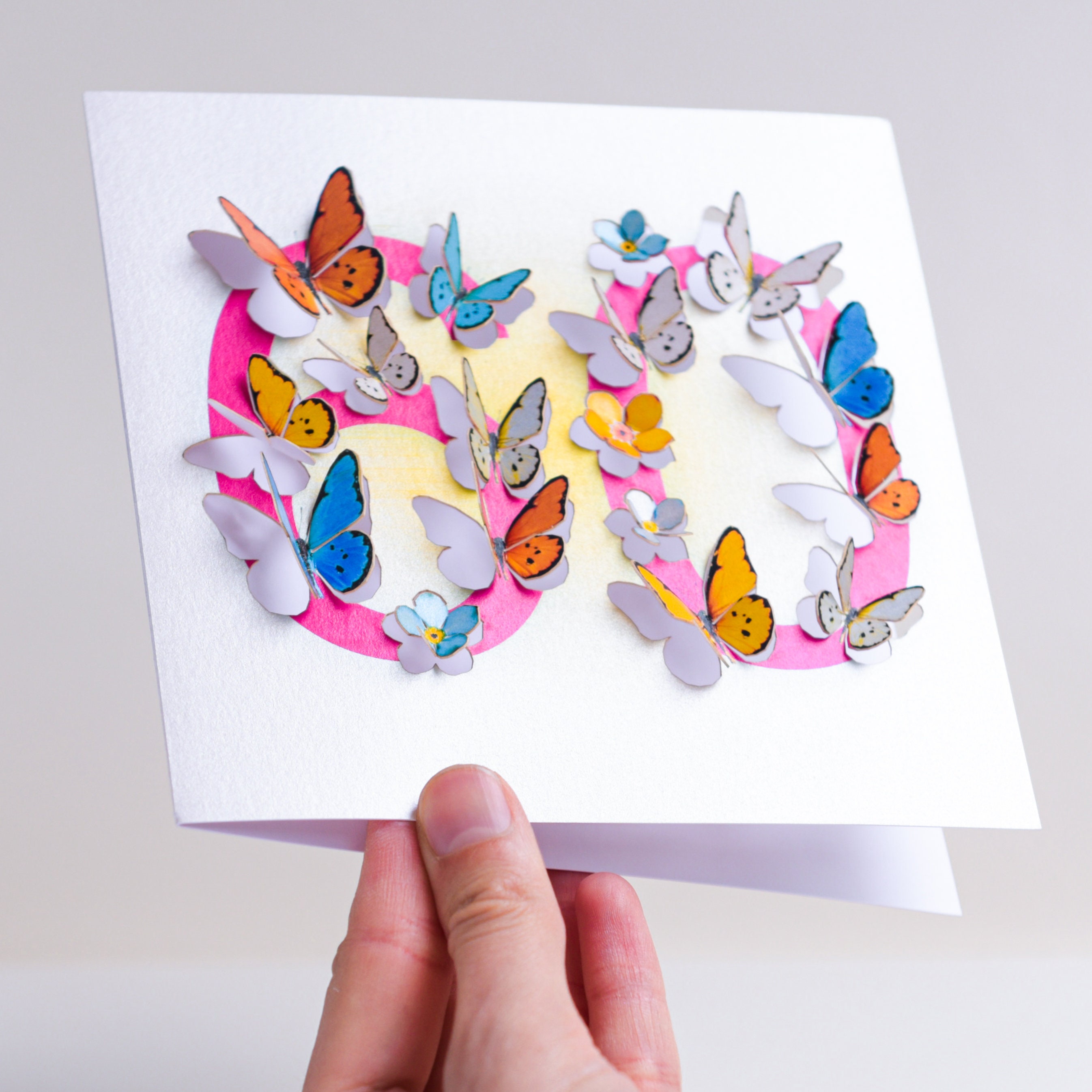 Butterfly Age 60th Birthday Card - Pretty 3D Sculpture Card - Happy ...