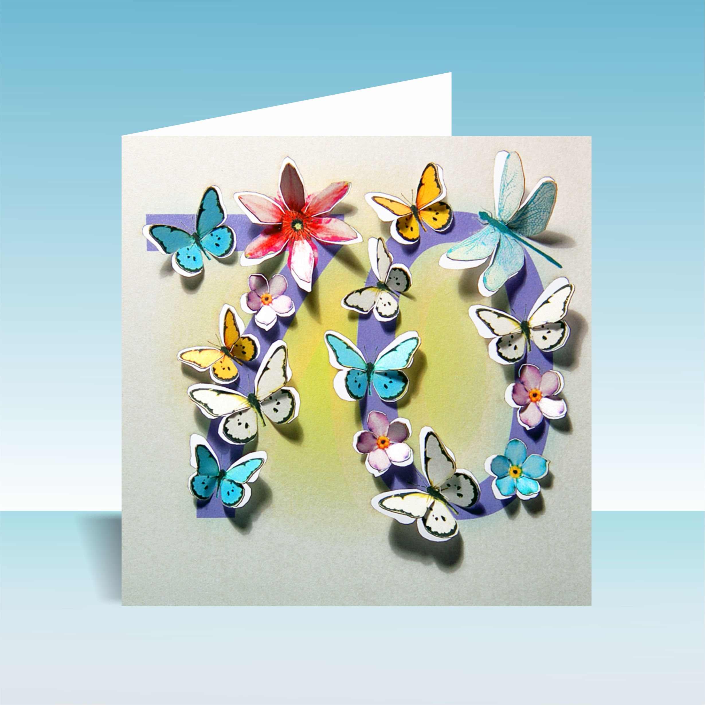 Butterfly Age 70th Birthday Card Pretty 3D Sculpture Card - Etsy UK