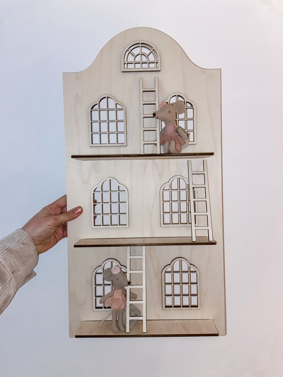 Mouse House, Wall Mouse Display , Handmade Display , Toddler Room ...