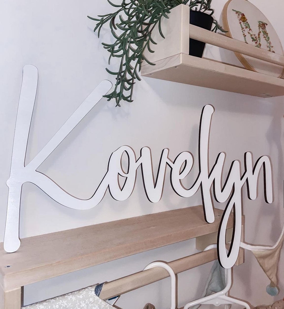 Nursery Sign Cut Out, Wooden Name Cut Out, Baby Shower Gift, Baby Name ...