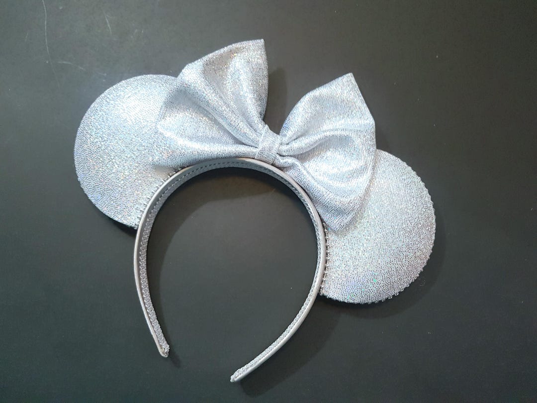 Silver Mickey Ears, Shiny Mouse Ears, Iridescent Minnie Mouse Ears ...