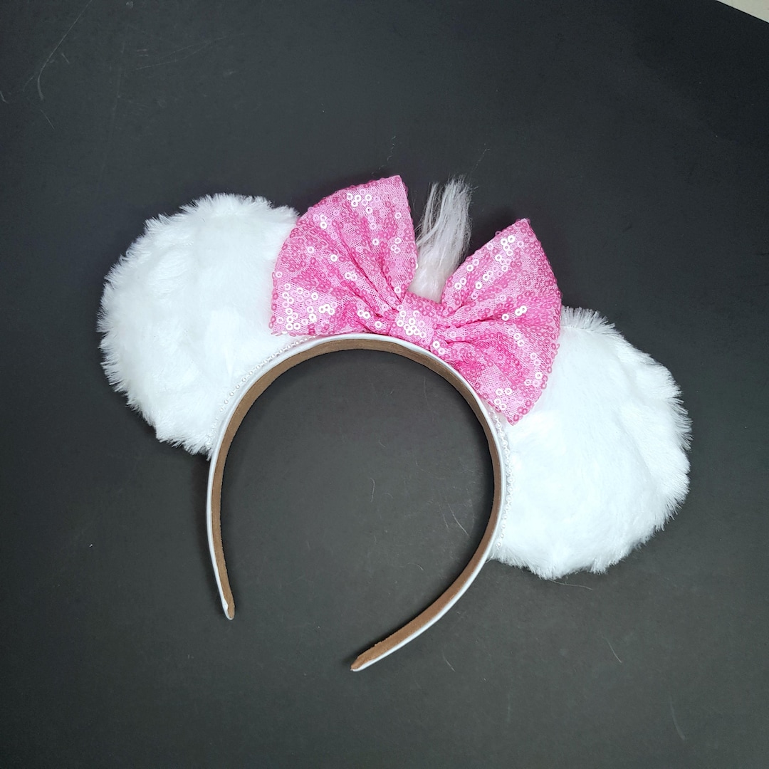 Marie Aristocats Mickey Ears, Marie Mouse Ears, Disney Fur Ears, White ...