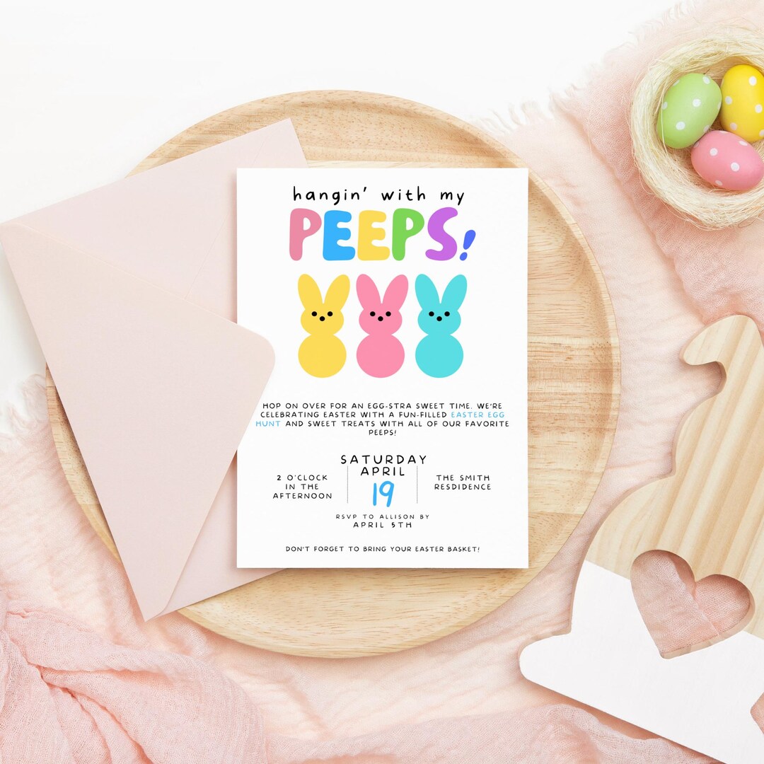 Easter Egg Hunt Invitation Template, Editable Easter Party Invite ...