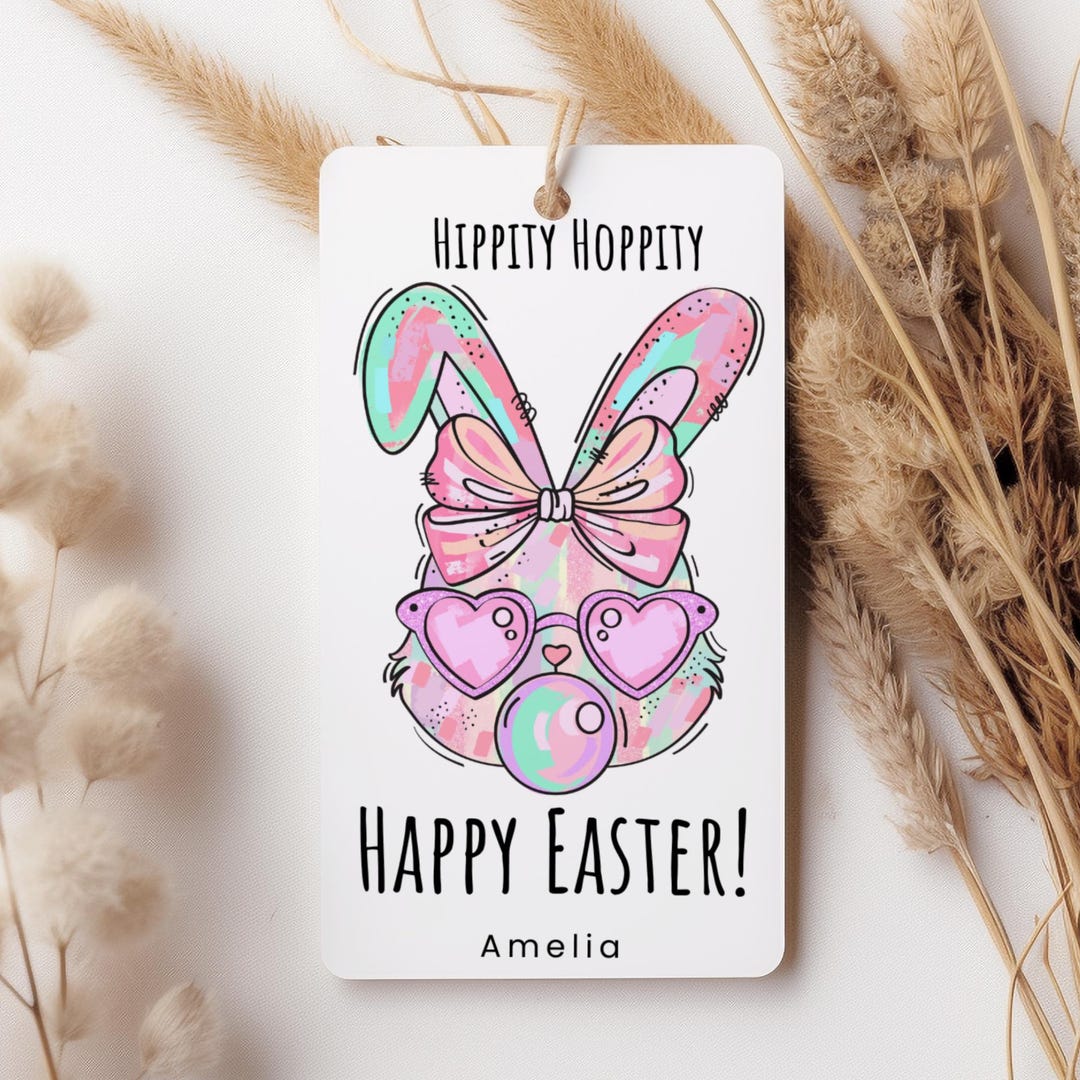 Easter Gift Tag Template, Editable Happy Easter Treat Bag Tag, Easter ...