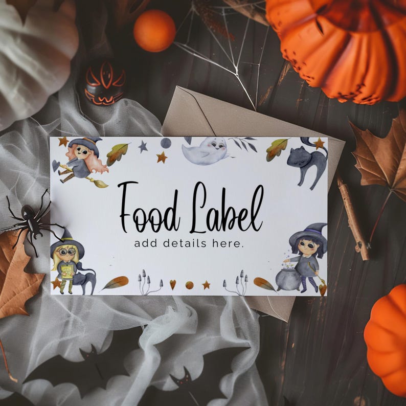 Halloween Party Food Label Template, Printable Kid Friendly Halloween ...
