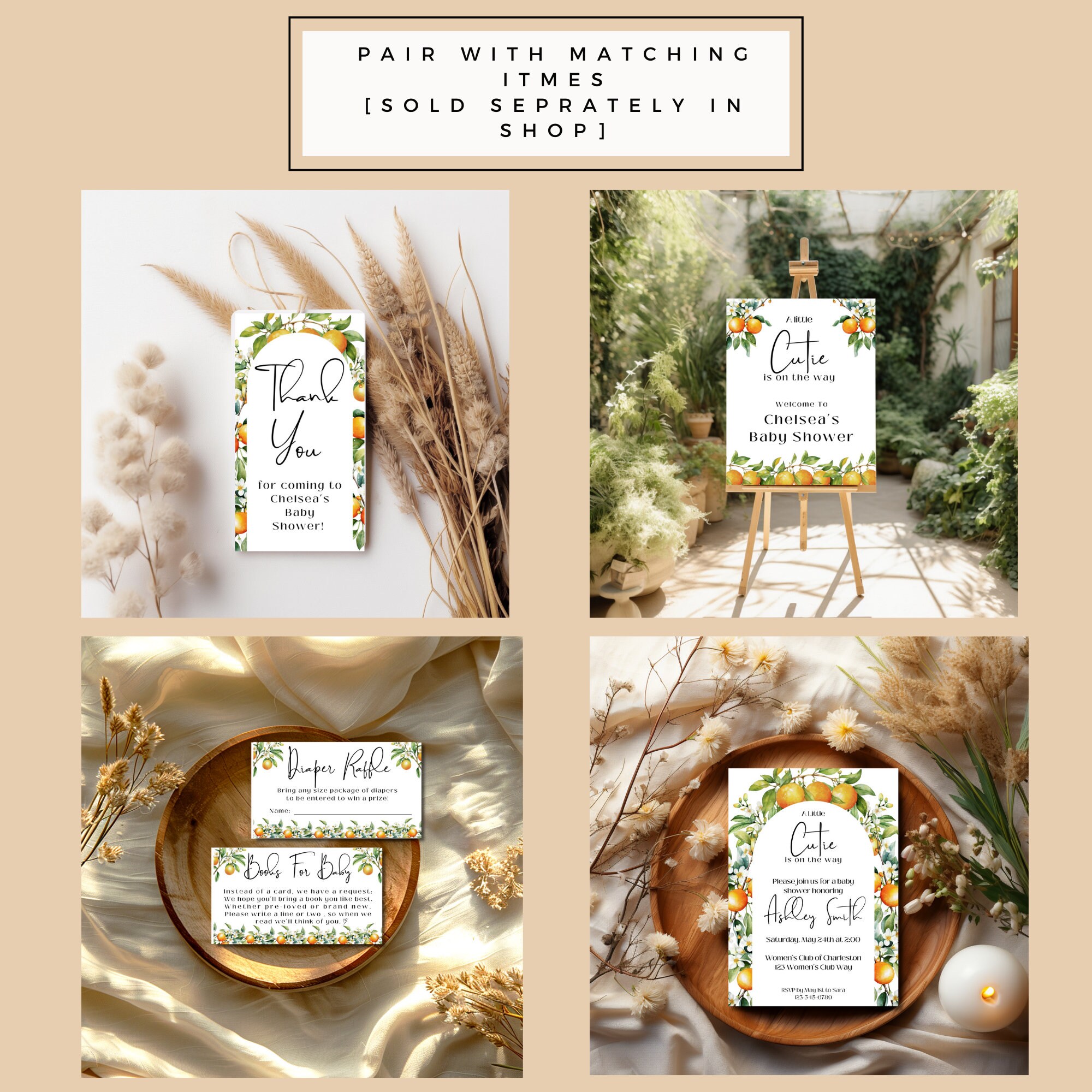 Editable Custom Sign Template, Printable Table Signs, Little Cutie Baby ...