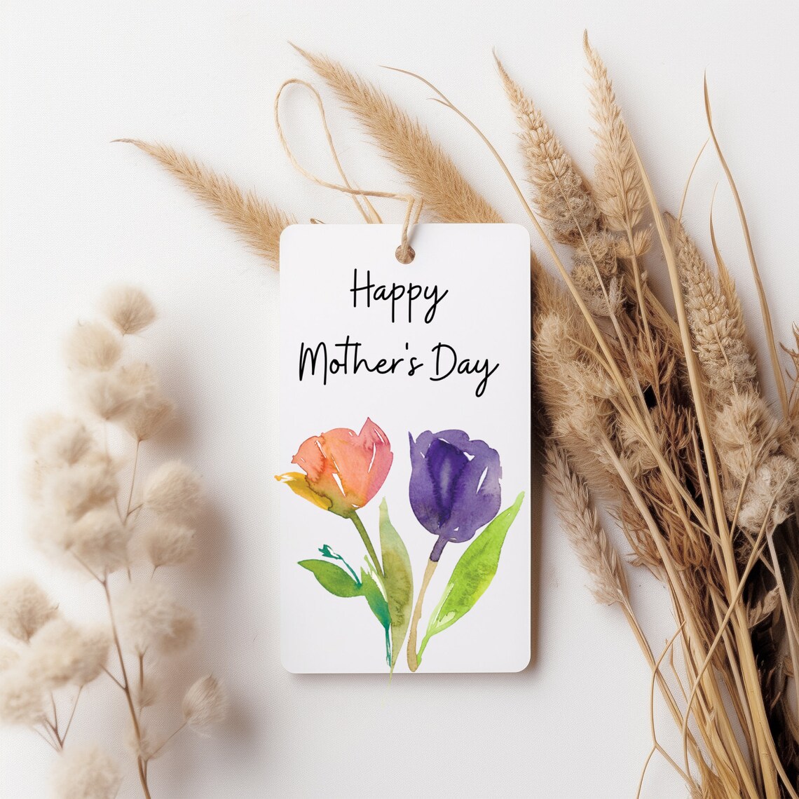 Mother's Day Gift Tag Printable, Happy Mother's Card, Floral Tag ...