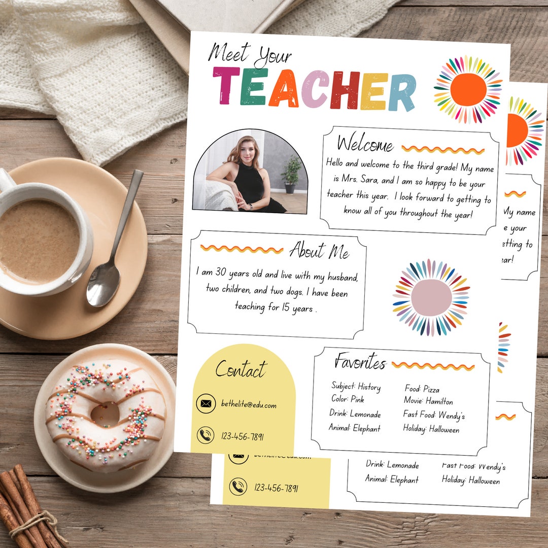 Meet the Teacher Template, Editable Meet the Teacher, Back to School ...