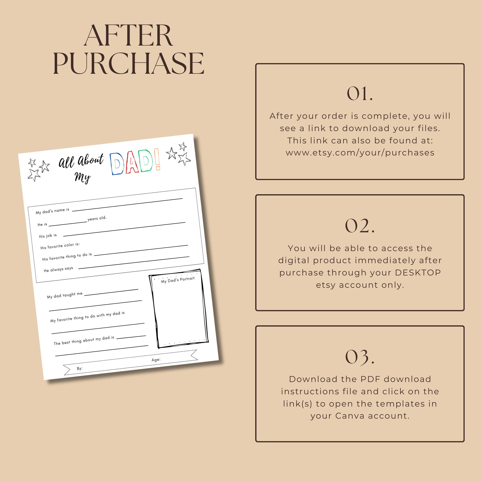 All About My Dad Printable, Father's Day Questionnaire, Father's Day ...