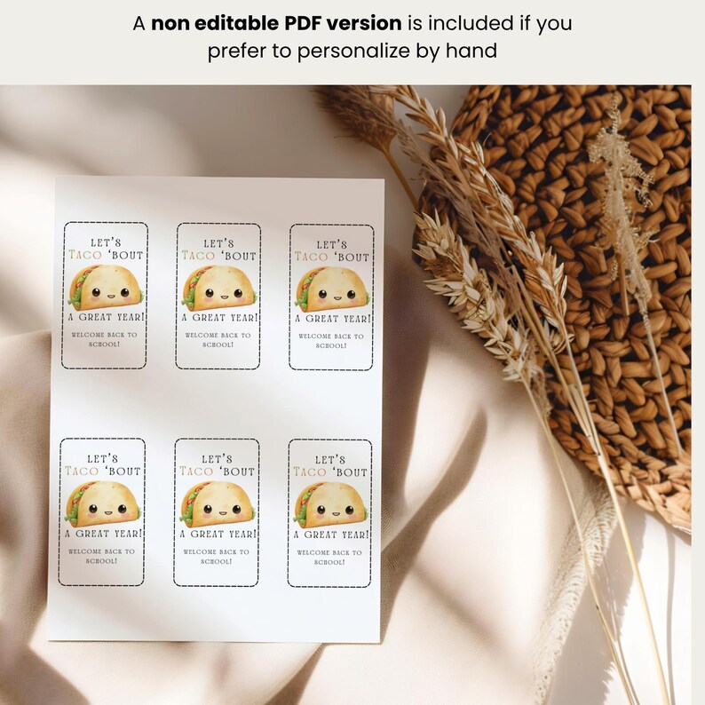 Back to School Gift Tag Template, First Day of School Tag Printable ...