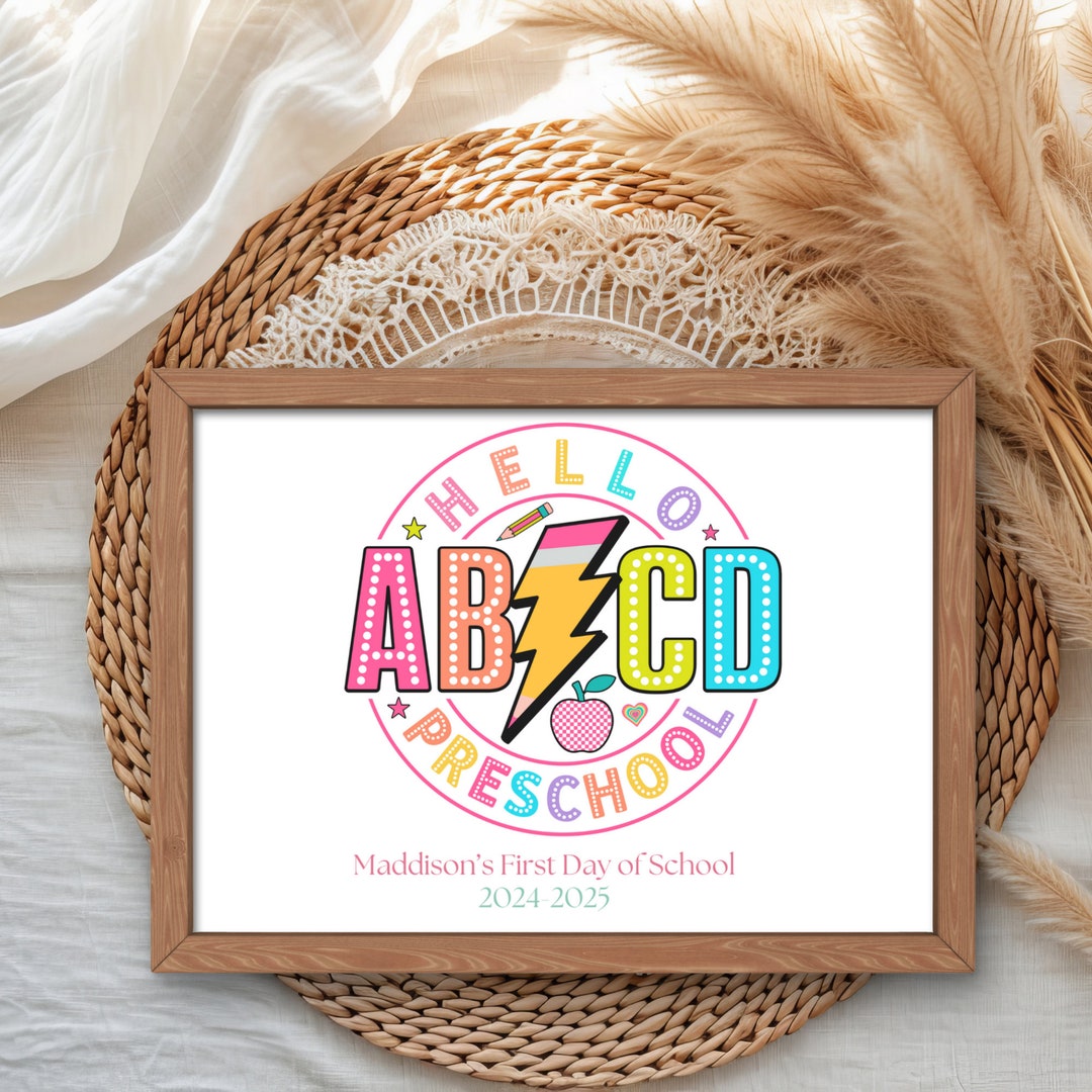 Preschool First Day of School Sign, Hello Preschool, Printable ...