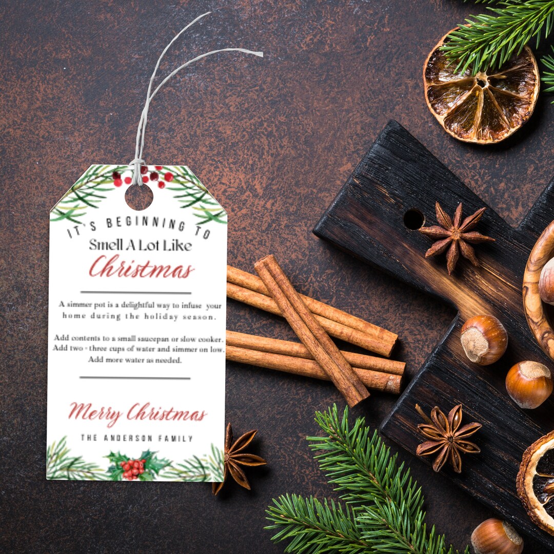 Editable Stove Top Simmer Pot Tag, Christmas Smells, Xmas Scents, Gift ...