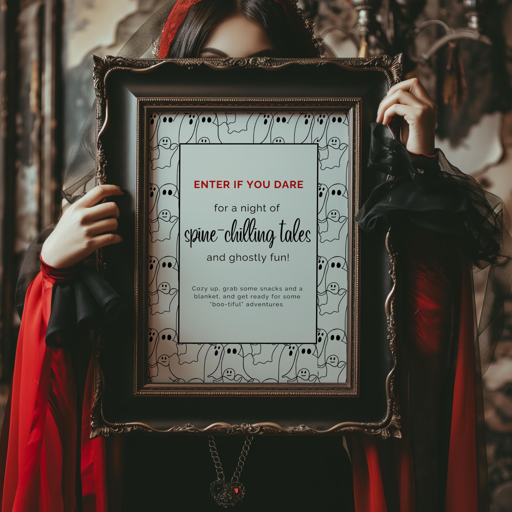 Halloween Welcome Sign Template, Printable Enter If You Dare Sign ...