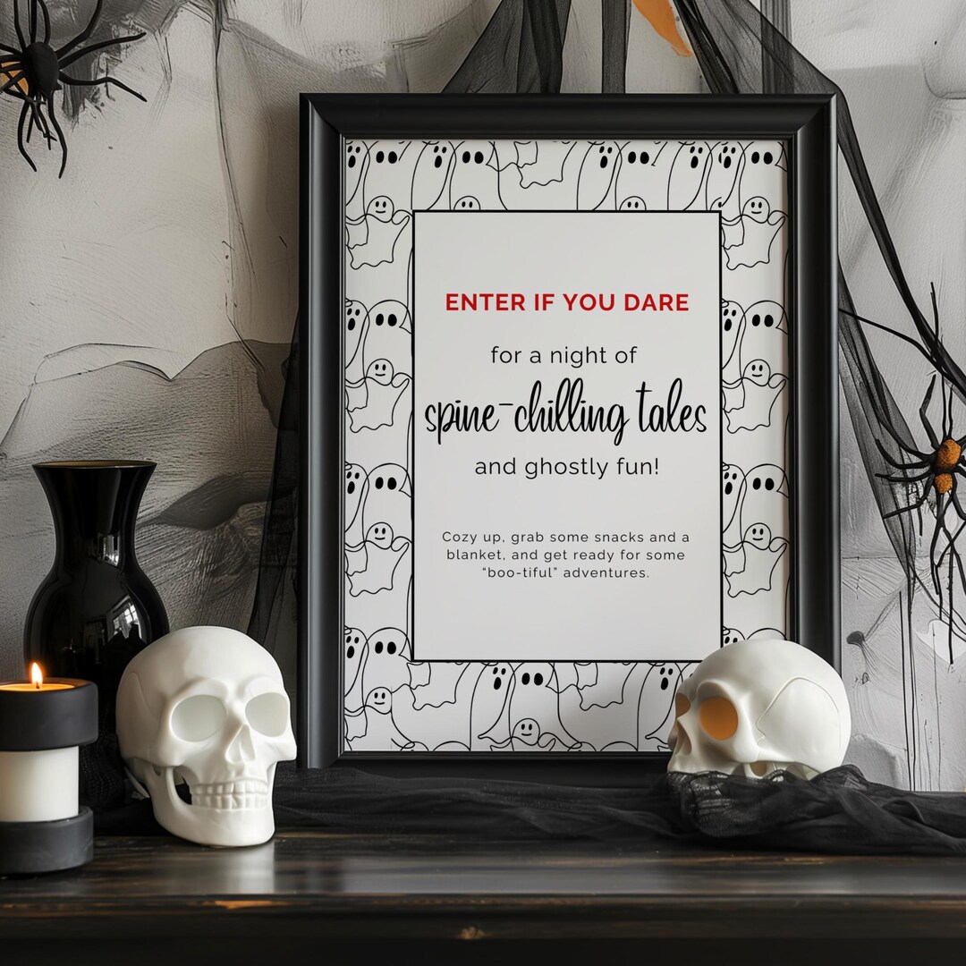 Halloween Welcome Sign Template, Printable Enter If You Dare Sign ...