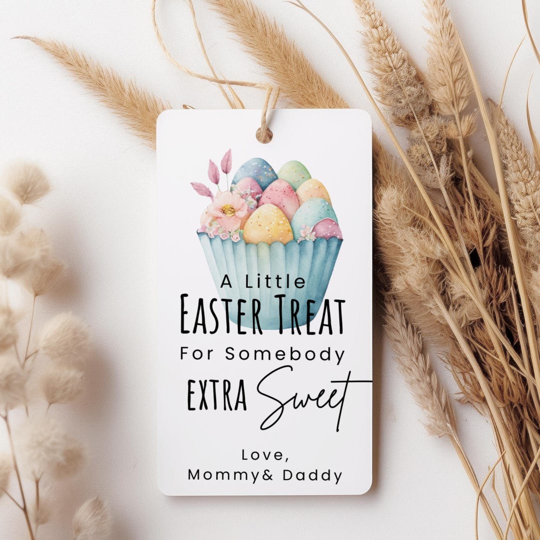 Easter Gift Tag Template, Editable Extra Sweet Treat Bag Tag, Easter ...