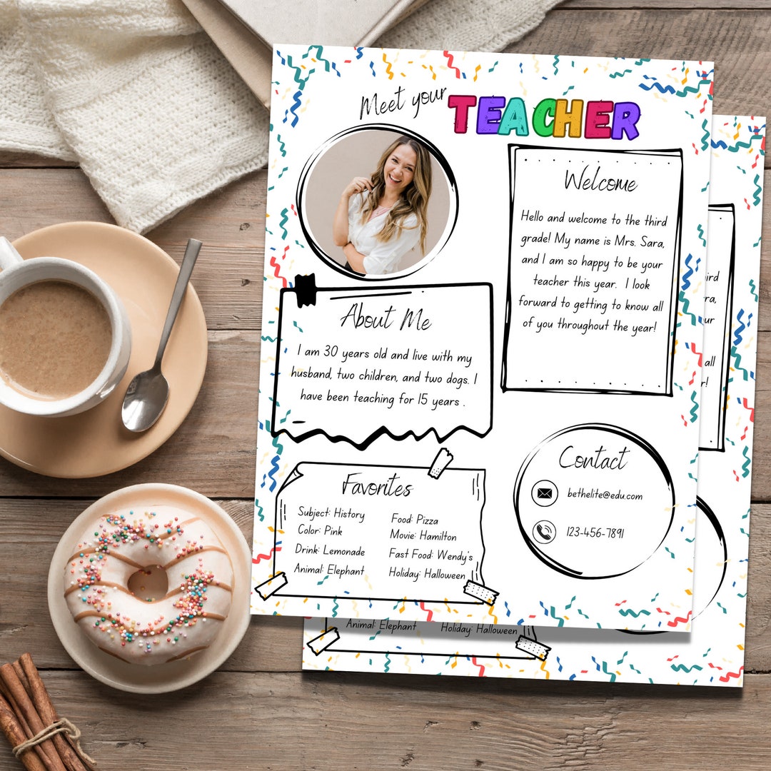 Meet the Teacher Template, Editable Meet the Teacher, Back to School ...
