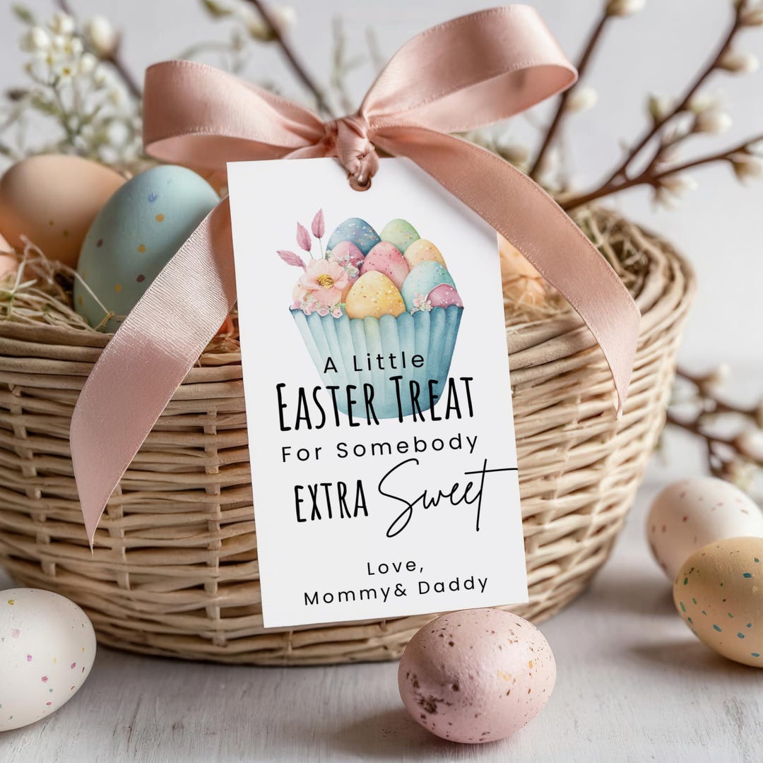 Easter Gift Tag Template, Editable Extra Sweet Treat Bag Tag, Easter ...