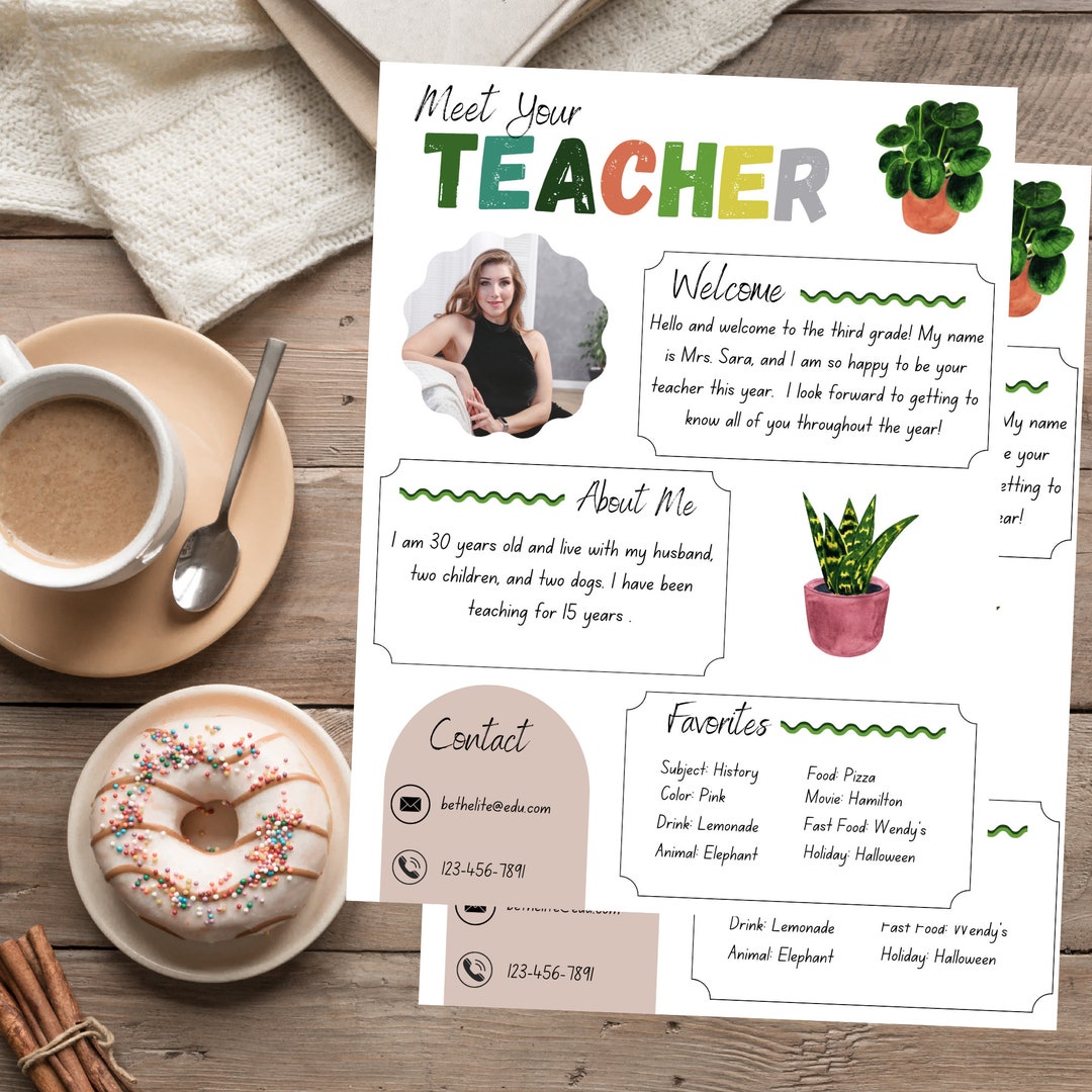 Meet the Teacher Template, Editable Meet the Teacher, Back to School ...