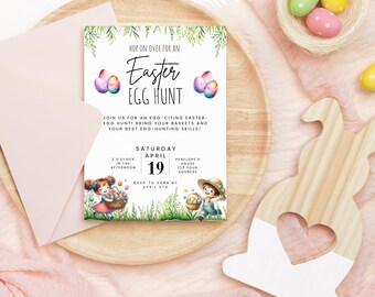 Editable Easter Egg Hunt Invitation, Canva Template (digital Download ...