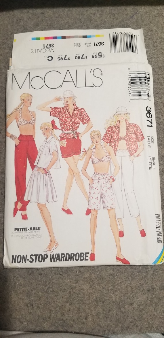 Vintage Mccall's 3671 Sewing Pattern Shirt Skirt Bra | Etsy