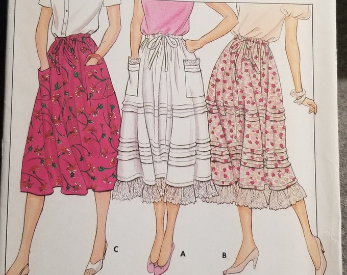 Vintage Butterick #4345 Sewing Pattern Simple Flared Skirt in 2 Lengths ...