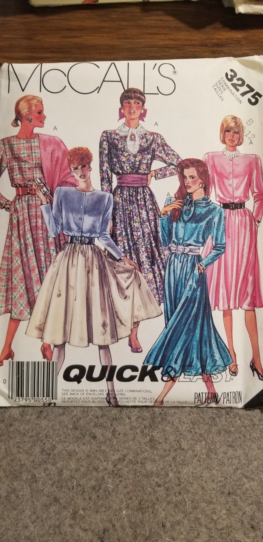 Vintage Mccall's #3275 Sewing Pattern Quick & Easy Dress Multiple-size ...