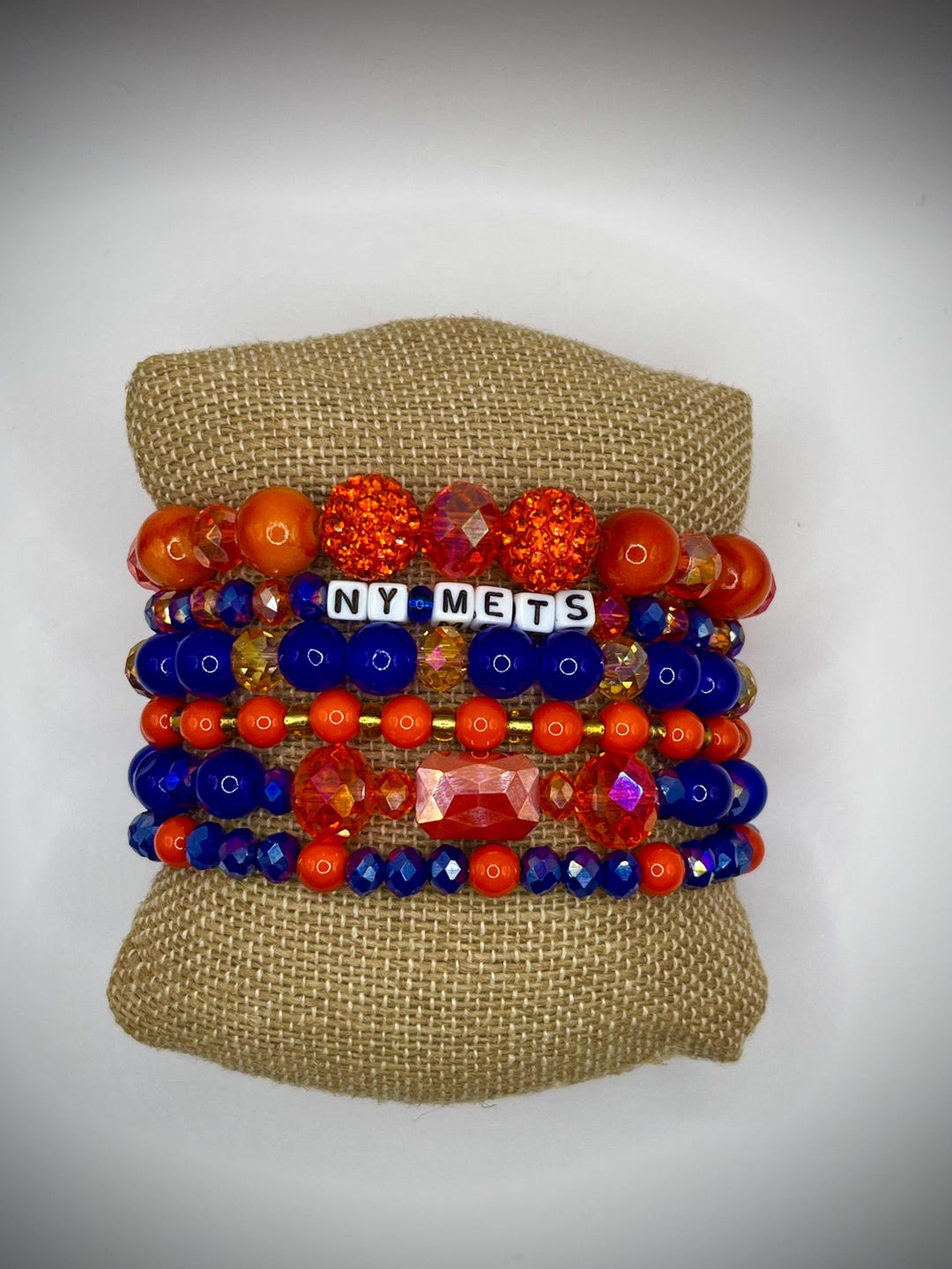 NY Mets Inspired Stacked Bracelet Set of 6 - Etsy
