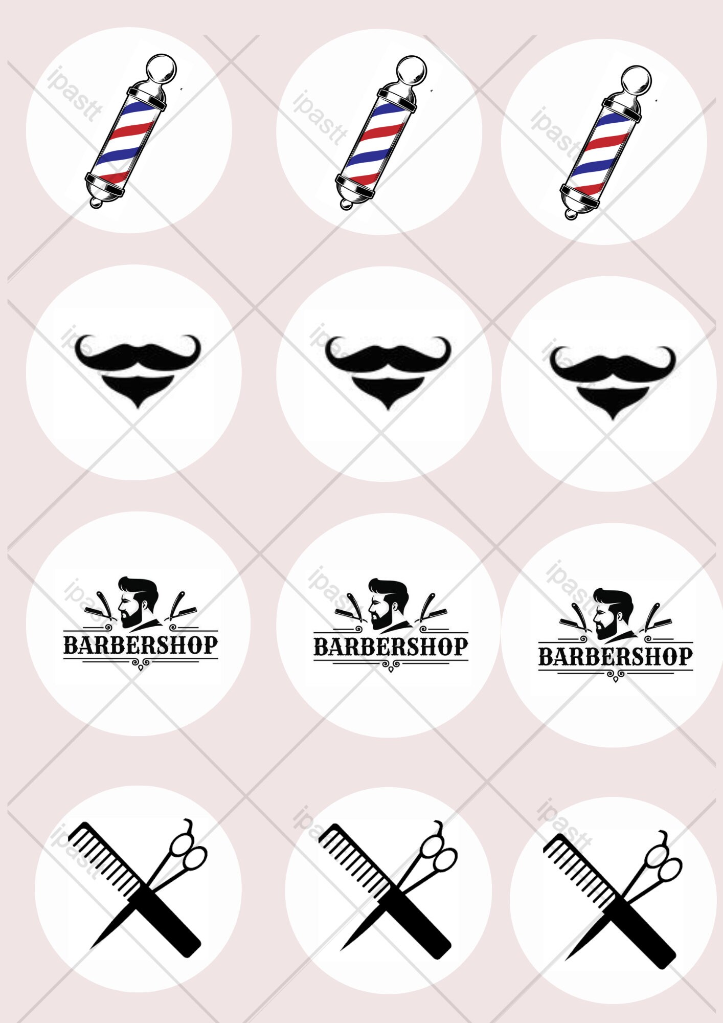 12 Barber Shop Themed Edible Cupcake Toppers 2 / 5cm - Etsy