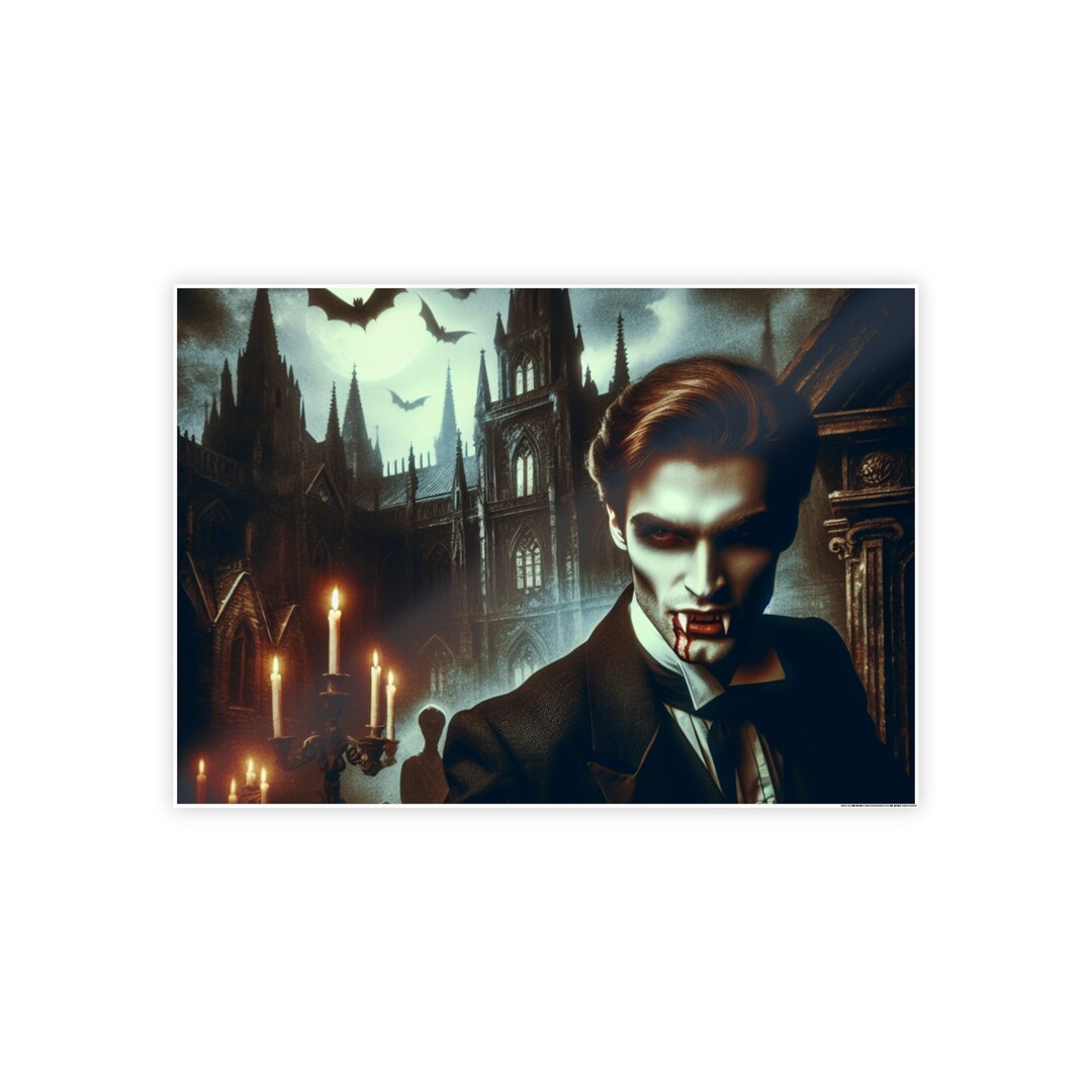 Poster Print, Vampire Castle Scene, Gothic Wall Art, Halloween Decor ...