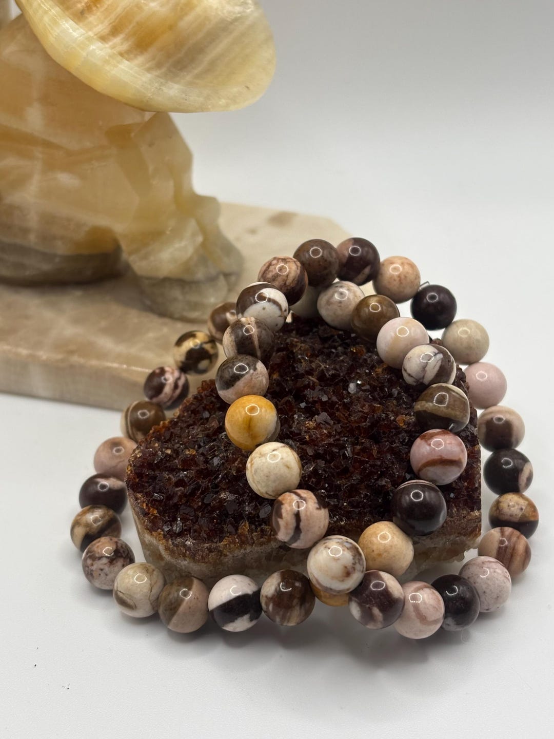 Chocolate Agate Gemstone Bracelet, 8mm - Etsy UK