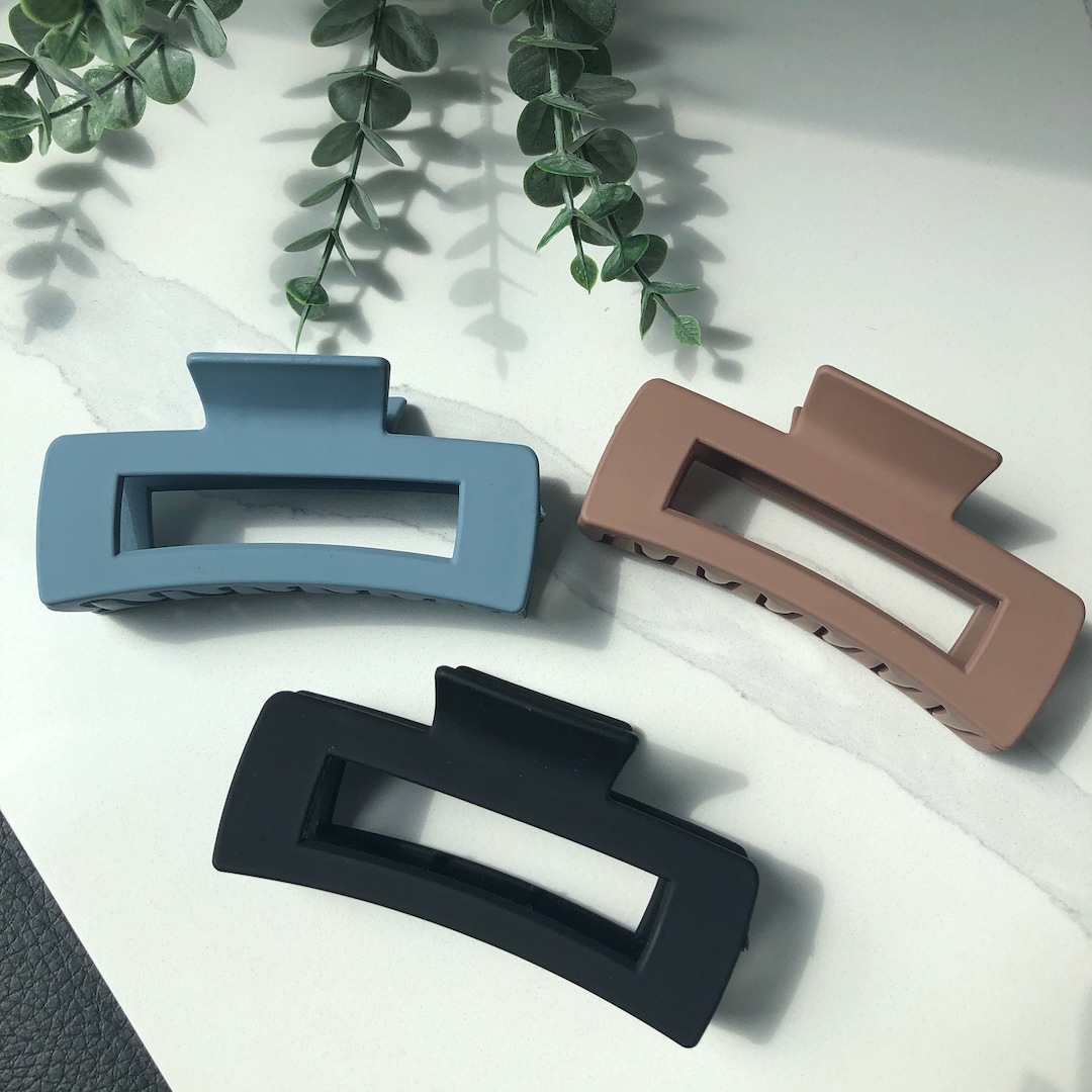 Large Neutral Hair Claw Rectangle Hair Claw Clip French Hair - Etsy