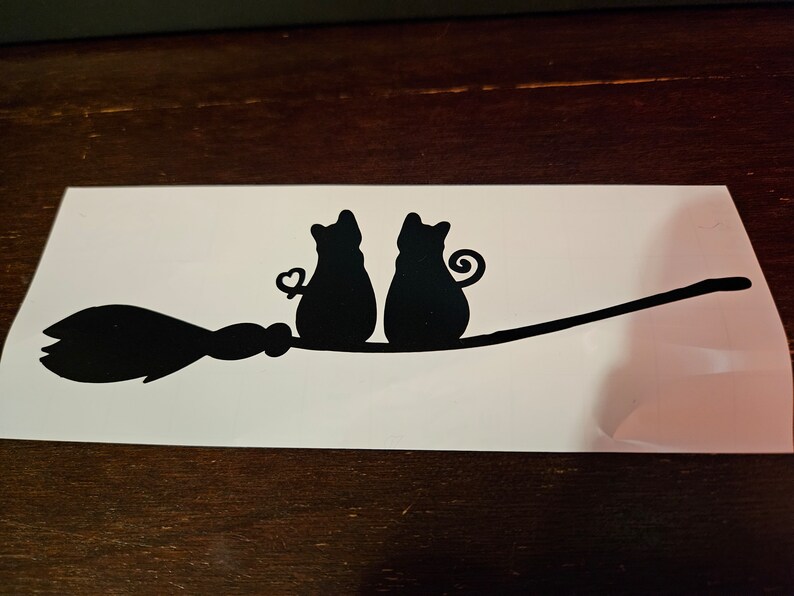 Cat(s) on a Broom Decal - Etsy