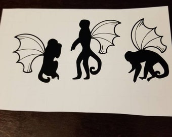 Flying Monkey Vinyl Decal Sticker Wall Door Window Car Van Bike Lorry ...