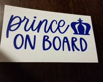 Little Prince on Board Bumper Sticker Vinyl Decal Baby Boy - Etsy
