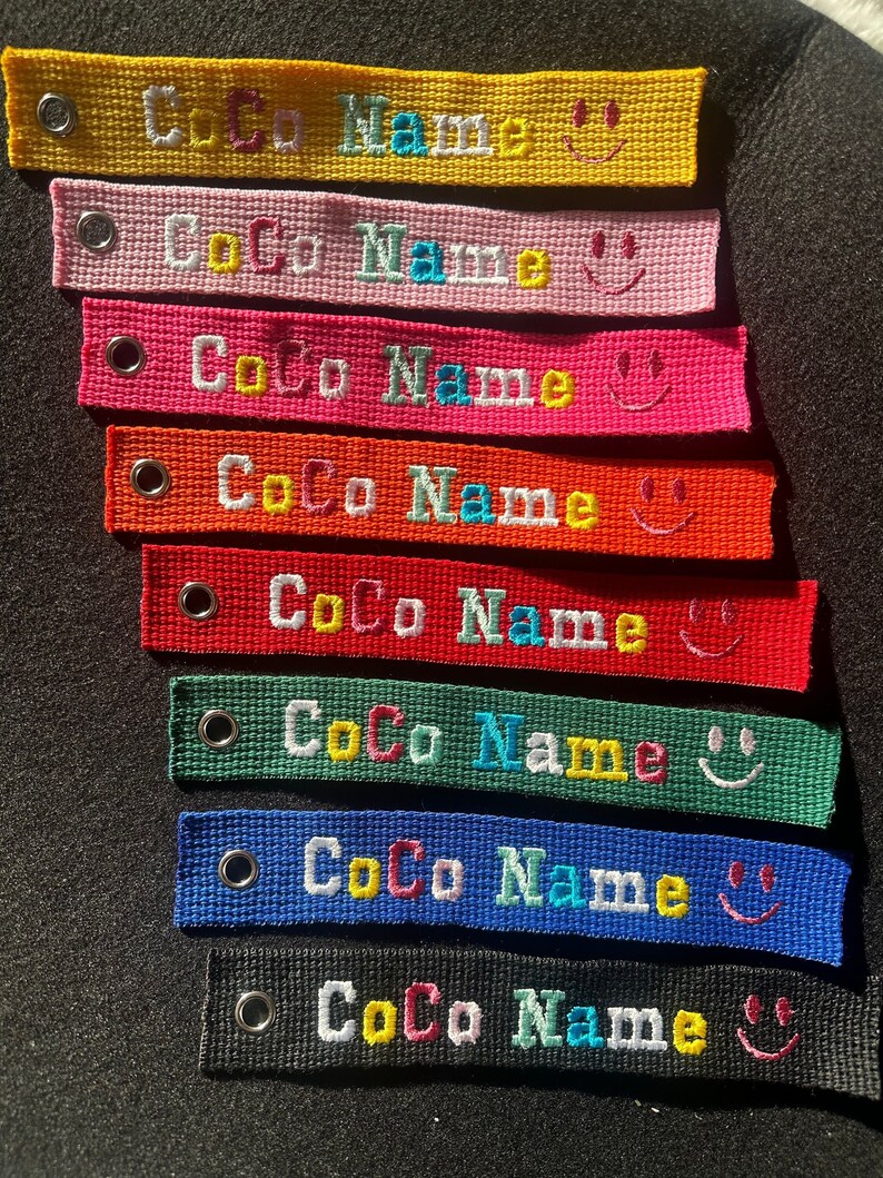 Personalized School Bag Tag Embroidery Accessory Kids Name - Etsy