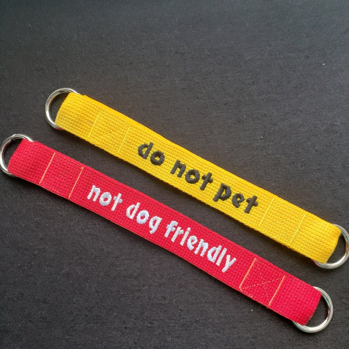 Embroidered Dog Leash Tag: Personalized Pet ID, Handmade in Canada - Etsy